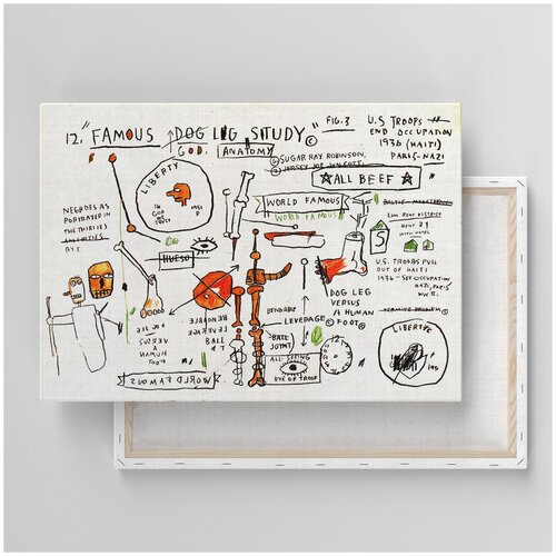 Картина на холсте с подрамником / Basquiat J.M. - Dog Leg Study / Баския Жан-Мишель