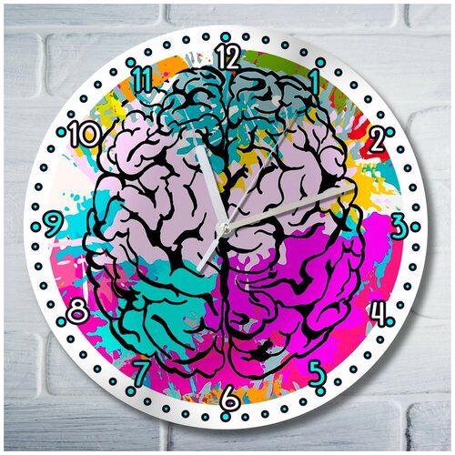 Настенные часы УФ абстракция красочный мозг (психоделика) - 1044