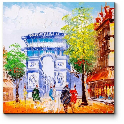 Модульная картина На улочках Парижа 30x30