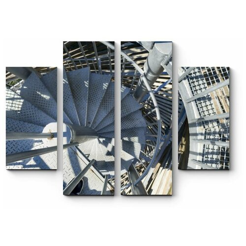 Модульная картина Металлическая винтовая лестница90x68