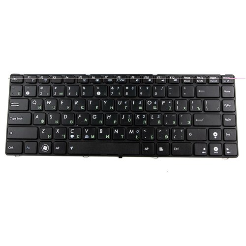 Клавиатура для ноутбука Asus K43BY, русская, черная с черной рамкой