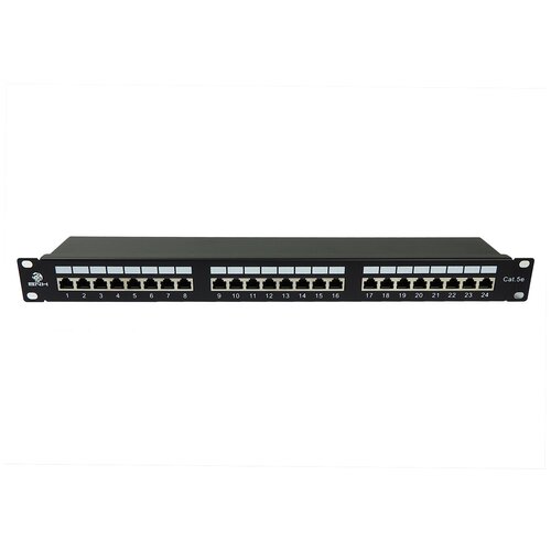 B102.1-24-5E-UNB Коммутационная патч-панель BNH 19" 1HU портов: 24 х RJ45 кат. 5е универсальная экр. цвет: чёрный