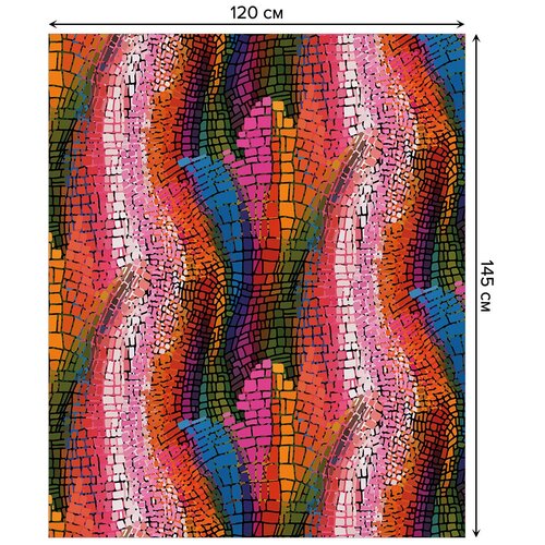 Скатерть прямоугольная JoyArty "Розовые волны" из сатена, 120x145 см