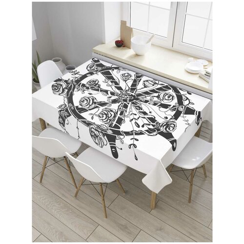 Скатерть прямоугольная JoyArty на кухонный стол "Романтичный штурвал" из оксфорда, 120x145 см