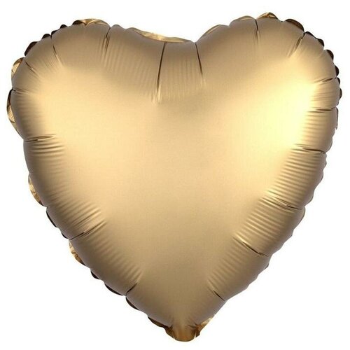 Шар фольгированный 18" «Сердце», сатин люкс, цвет золотой