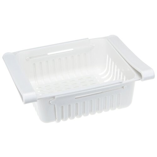 Органайзер для холодильника раздвижной белый (21*17*6,5 см)