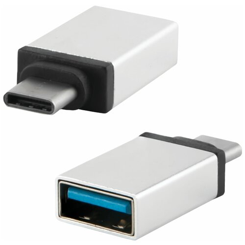 Переходник USB-TypeC RED LINE, F-M, для подключения портативных устройств, OTG, серый