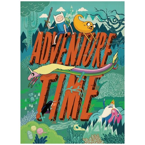 Плакат, постер на холсте Adventure time/Время приключений/. Размер 21 х 30 см