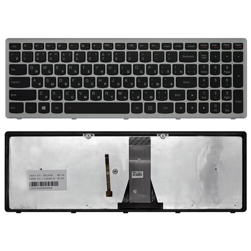 Клавиатура для ноутбука Lenovo G505S серебро с подсветкой