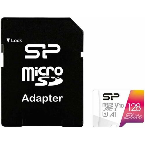 Флеш карта microSDXC 128Gb Class10 Silicon Power SP128GBSTXBV1V20SP Elite + adapter