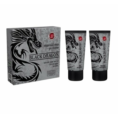 Подарочный набор Q.P. №982 black dragon: гель для душа, 200 мл + бальзам после бритья, 200 м