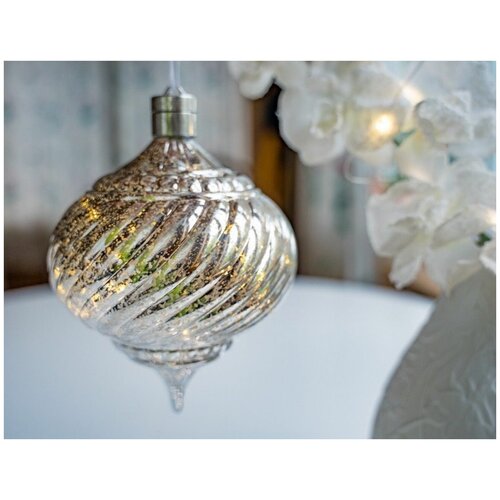 Светящееся ёлочное украшение каролли, пластик, золотое, 15 тёплых белых LED-огней, 15 см, батарейки, Peha Magic PT-57220