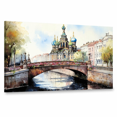 Интерьерная картина 100х60 "Мосты Петербурга"