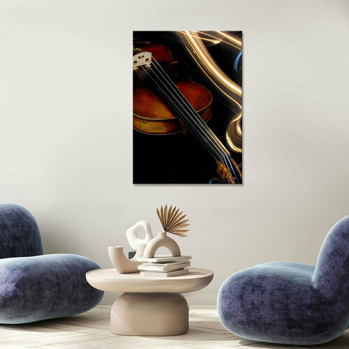 Картина/Картина на холсте для интерьера/Картина на стену/Картина для кухни/ - Музыка скрипка 20х30
