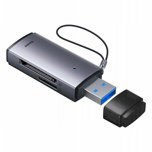 Картридер Baseus Lite Series WKQX060013 USB-A - SD/TF, серый