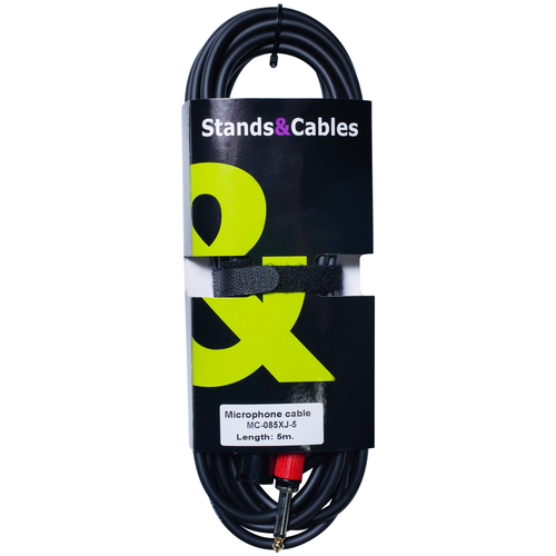 STANDS & CABLES MC-085XJ-5 кабель распаянный 5 м. Разъемы: XLR папа Jack 6,3 мм. моно . Цвет: чер