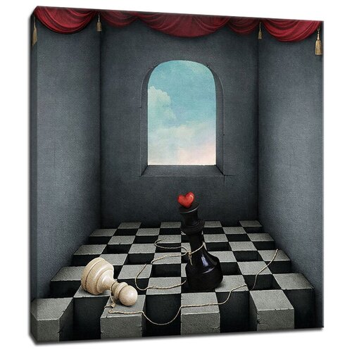 Картина Уютная стена "Шахматная комната - Алиса в Стране чудес" 60х60 см