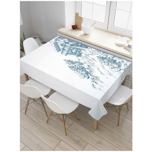 Скатерть прямоугольная JoyArty на кухонный стол "Опасное жилье" из оксфорда, 180x145 см