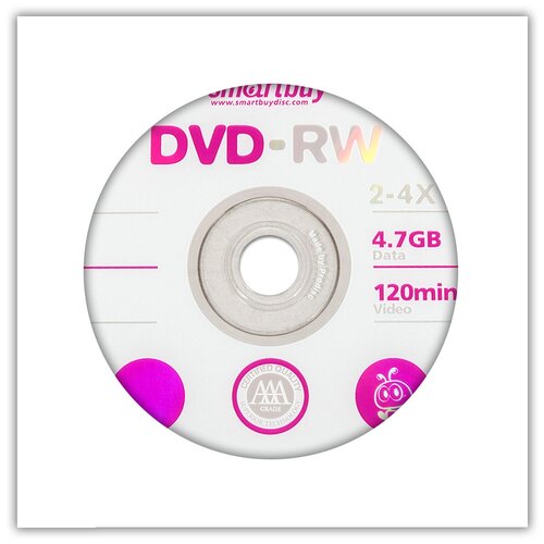 Перезаписываемый диск SmartBuy DVD-RW 4,7Gb 4x в бумажном конверте с окном, 1 шт.