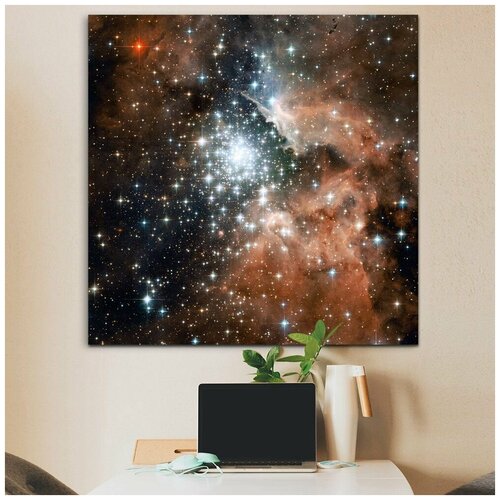 Картина на Дереве - "Созвездие вселенной", размер 50х50 см