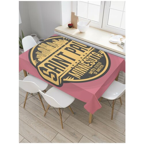 Скатерть прямоугольная JoyArty на кухонный стол "Штамп Сент-Пол" из оксфорда, 180x145 см