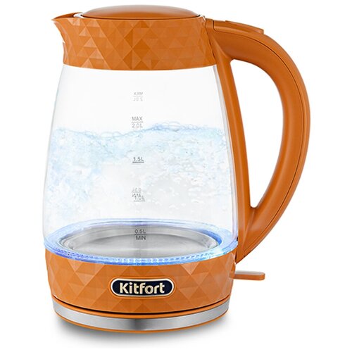 Чайник электрический Kitfort KT-6123-4, 2 л, 2200 Вт, оранжевый