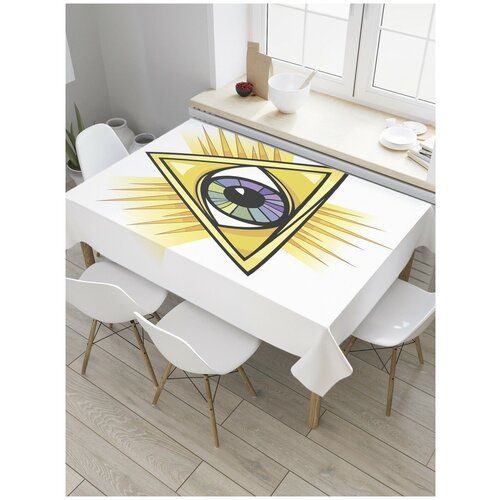 Скатерть прямоугольная JoyArty на кухонный стол "Всевидящее око арт" из оксфорда, 180x145 см