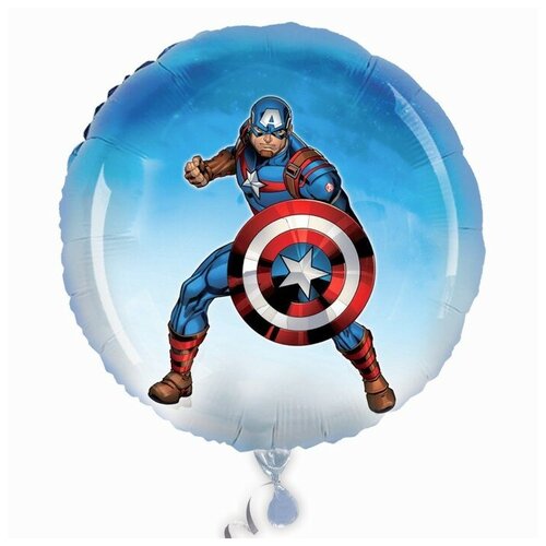 Шар воздушный "Капитан Америка" 16 дюйм, фольгированный, Мстители