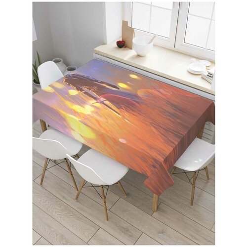 Скатерть прямоугольная JoyArty на кухонный стол "Самурай" из оксфорда, 180x145 см