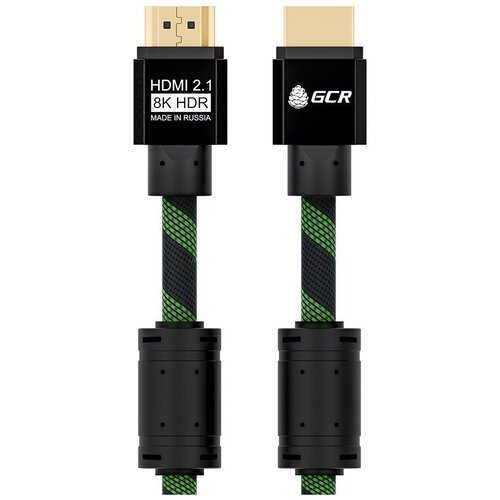 Кабель GCR HDMI - HDMI (GCR-HM2101), 0.5 м, 1 шт., черный/зеленый