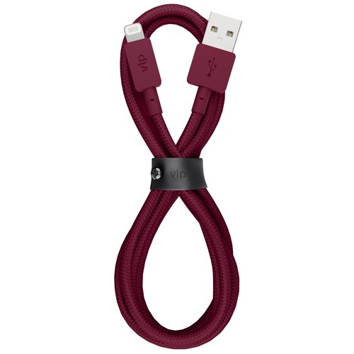 Кабель vlp Nylon Cable USB A - Lightning MFI, 1.2 м, марсала