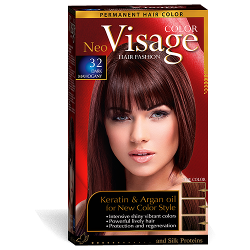 COLOR Visage Стойкая крем-краска для волос, 32 Тёмный магахон / Dark Mahagony, 50 мл