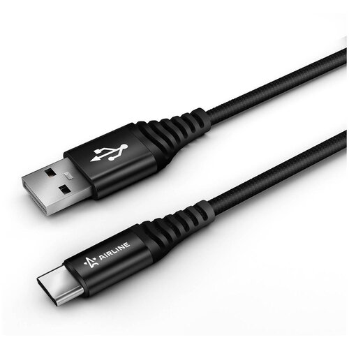 Кабель AIRLINE USB - USB-Type-C (ACH-C-48), 2 м, 1 шт., черный