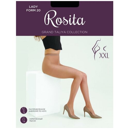 Колготки  Rosita Lady Form, 20 den, 2 шт., размер 7, черный