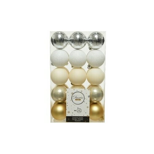 Коллекция пластиковых шаров, золотые шары 30 шт, классические однотонные, ёлочные игрушки, диаметр 6 см