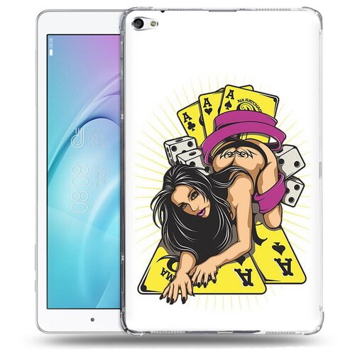 Чехол задняя-панель-накладка-бампер MyPads нарисованная девушка с игровыми картами для Huawei MediaPad T2 10.0 Pro/T2 10.0 Pro LTE (FDR-A01w\A03L) противоударный