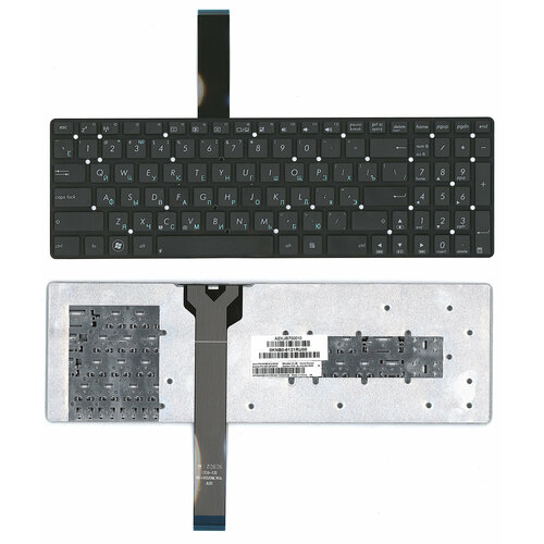Клавиатура для ноутбука Asus K75VJ, русская, черная, плоский Enter
