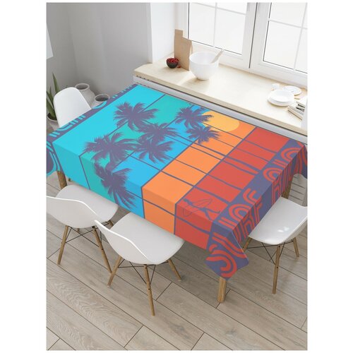 Скатерть прямоугольная JoyArty на кухонный стол "Калифорния для серфингистов" из оксфорда, 180x145 см