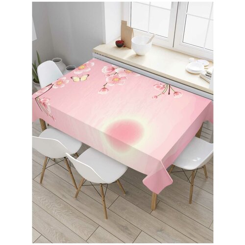 Скатерть прямоугольная JoyArty на кухонный стол "Ветки обнимают солнце" из оксфорда, 180x145 см