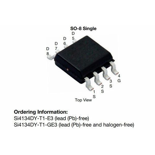 Микросхема Si4134DY-T1-GE3 N-Channel MOSFET 30V 9.9A SO-8