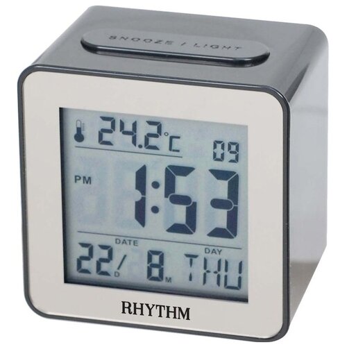 Часы с термометром RHYTHM LCT076NR02, серый