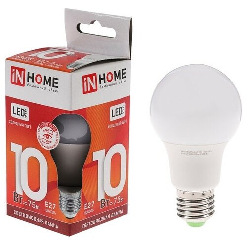 INhome Лампа светодиодная IN HOME LED-A60-VC, Е27, 10 Вт, 230 В, 6500 К, 900 Лм