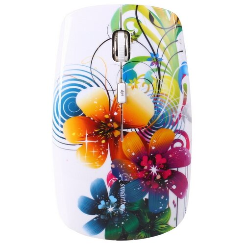 Беспроводная мышь SmartBuy SBM-327AG-FL-FC Flowers Full-Color Print White USB, разноцветный