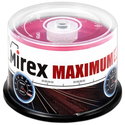 Диск Mirex CD-R 700Mb MAXIMUM 52X cake, упаковка 50 шт.