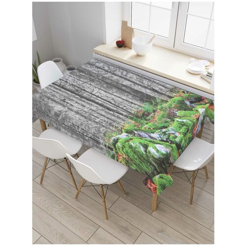 Скатерть прямоугольная JoyArty на кухонный стол "Таинственный лес" из оксфорда, 120x145 см