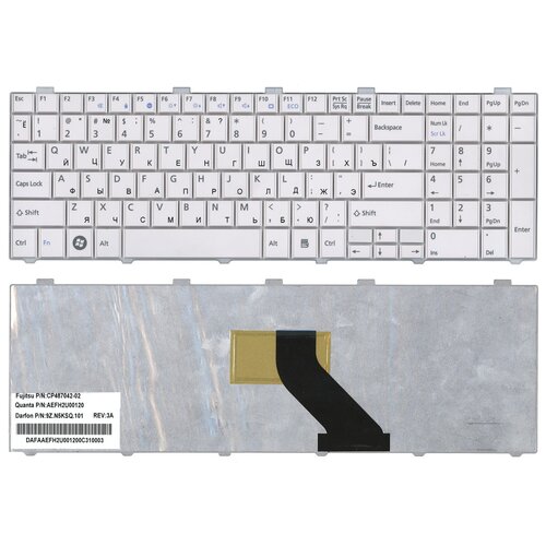 Клавиатура для ноутбука Fujitsu LifeBook AH512 белая