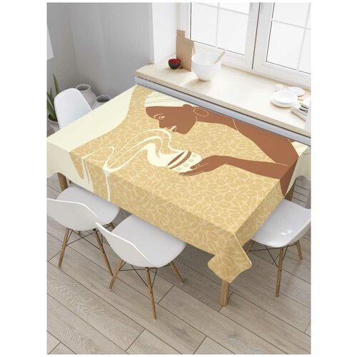 Скатерть прямоугольная JoyArty на кухонный стол "Африканский чай" из оксфорда, 180x145 см