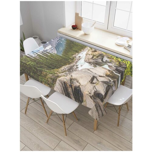 Скатерть прямоугольная JoyArty на кухонный стол "Зимняя природа" из оксфорда, 180x145 см