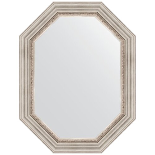 Зеркало в багетной раме - римское серебро 88 mm (66x86 cm) (EVOFORM) BY 7167