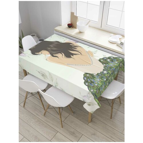 Скатерть прямоугольная JoyArty на кухонный стол "Красивая скромность" из оксфорда, 120x145 см